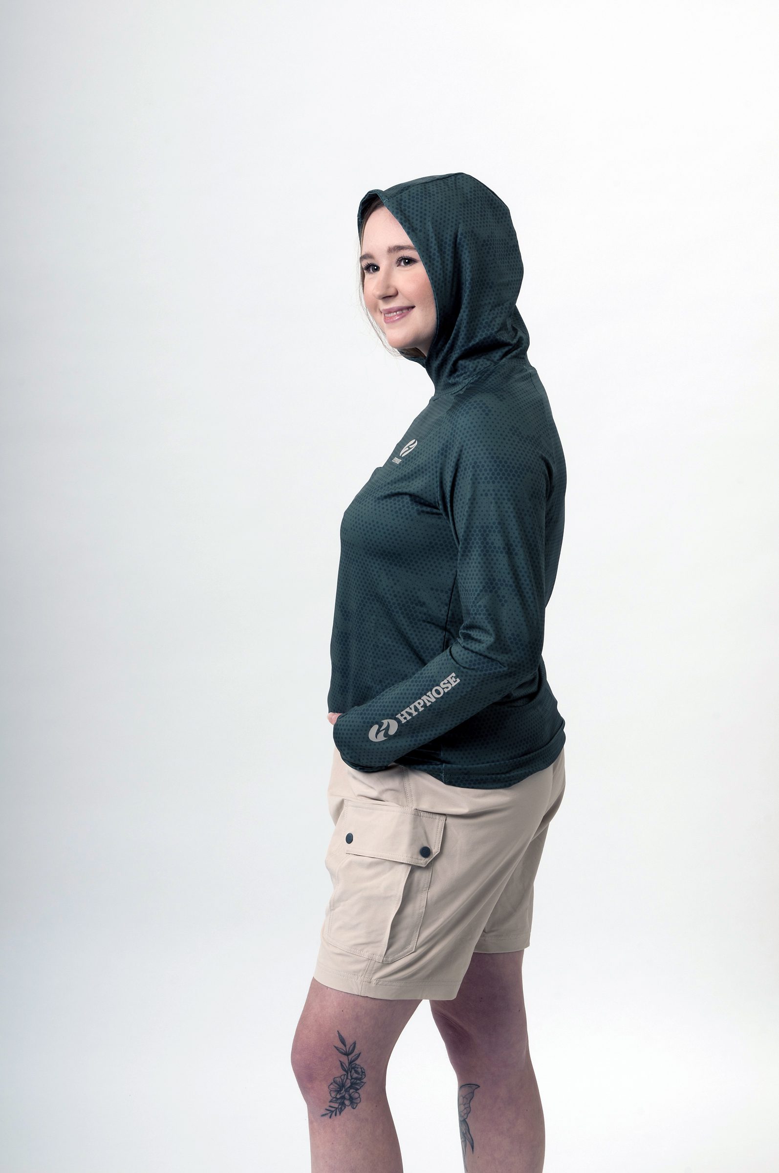 Lure Women’s Khaki Hoodie with UPS 50 Protection - Hypnose Clothing