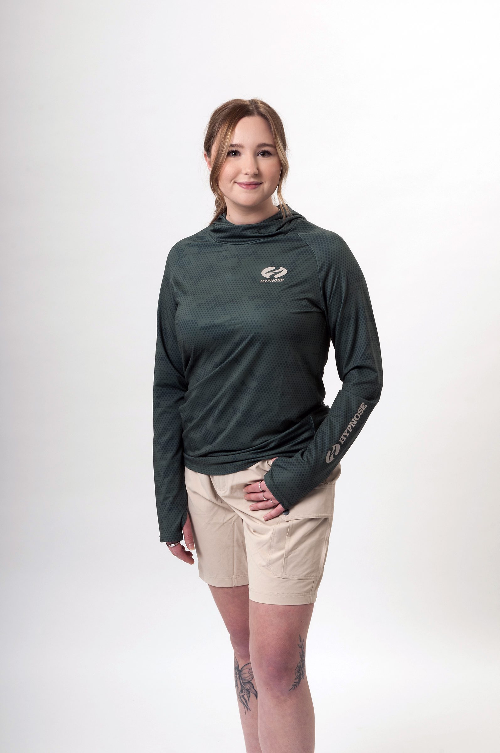 Lure Women’s Khaki Hoodie with UPS 50 Protection - Hypnose Clothing